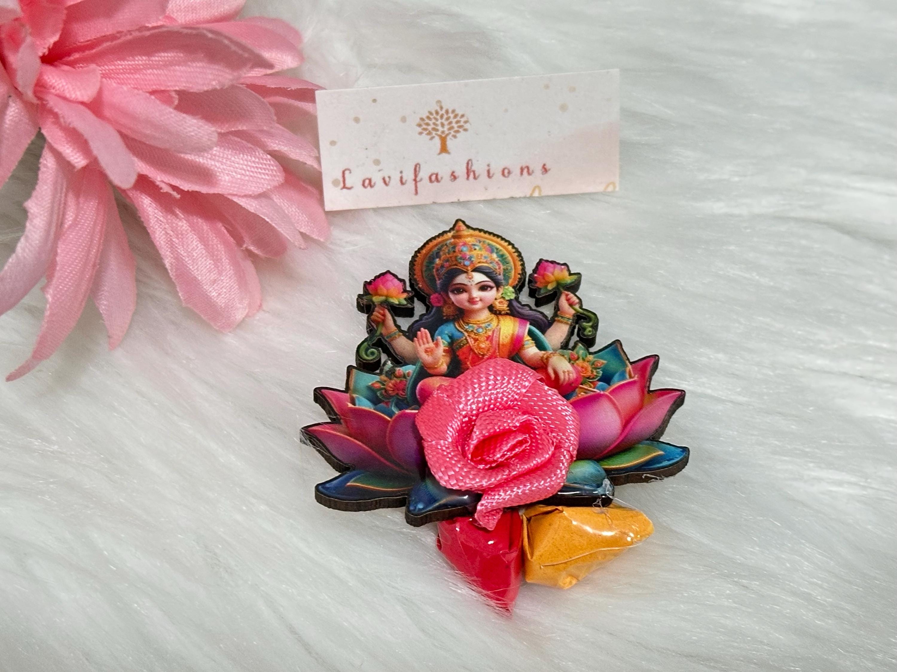 Goddess Lakshmi Haldi Kumkum Packet Pack of 25 | Pasupu Kumkum Holder ...