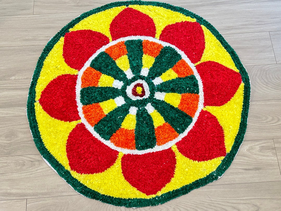 Ethnic Rangoli Mat 3 Feet/ Pooja Mat/ Decor Mat/ Festive/ Diwali ...