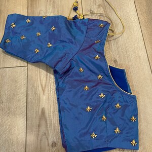 Ethnic Women Blue Color Aari Work Stitched Blouse/ Festive/ Wedding ...