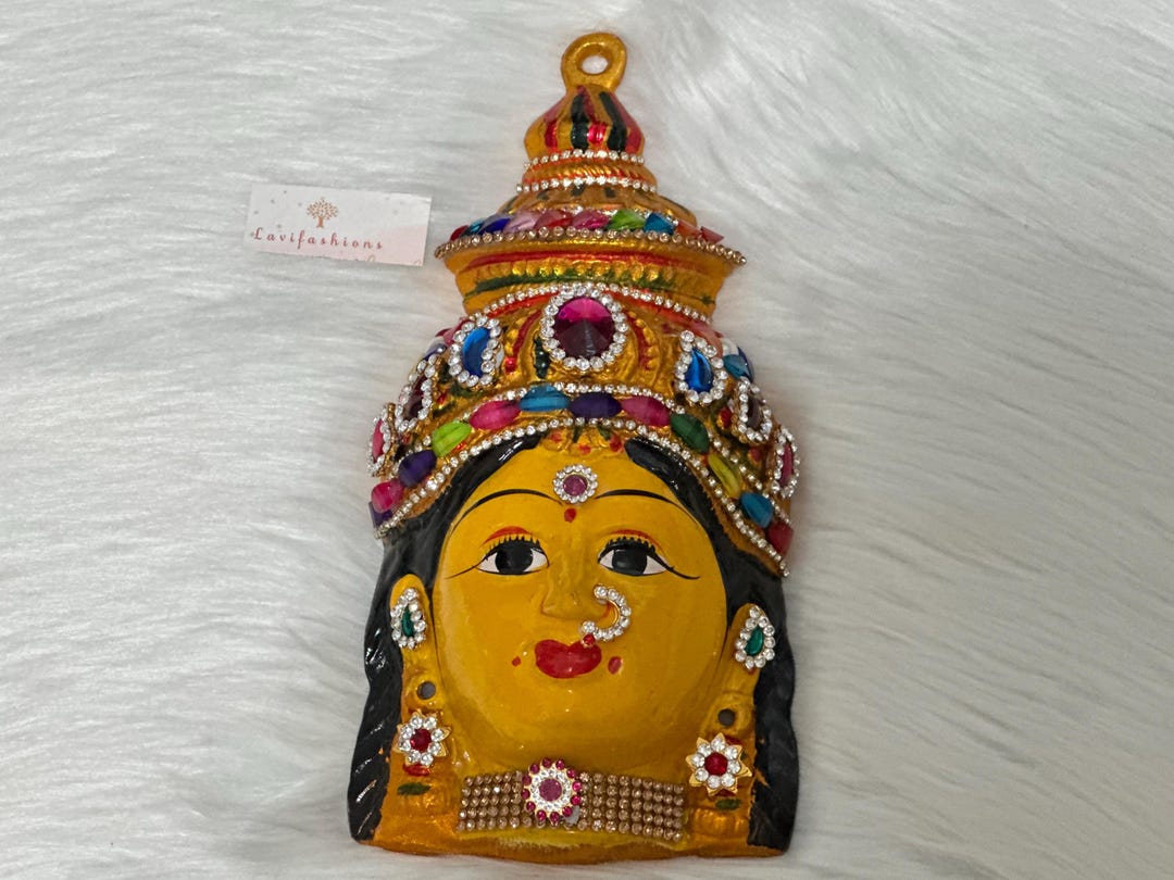 Indian Lakshmi Face Idol 8”| Gowri Devi Face for Pooja ...