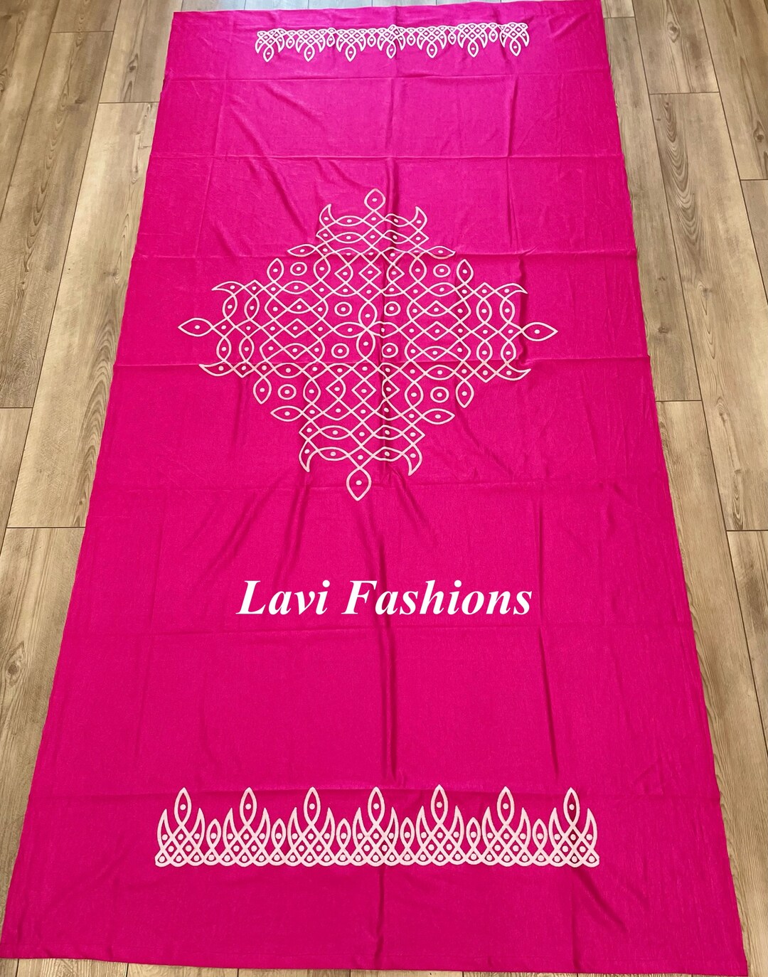 Ethnic Pink Rangoli Muggu Design Velvet Backdrop Cloth/ - Etsy