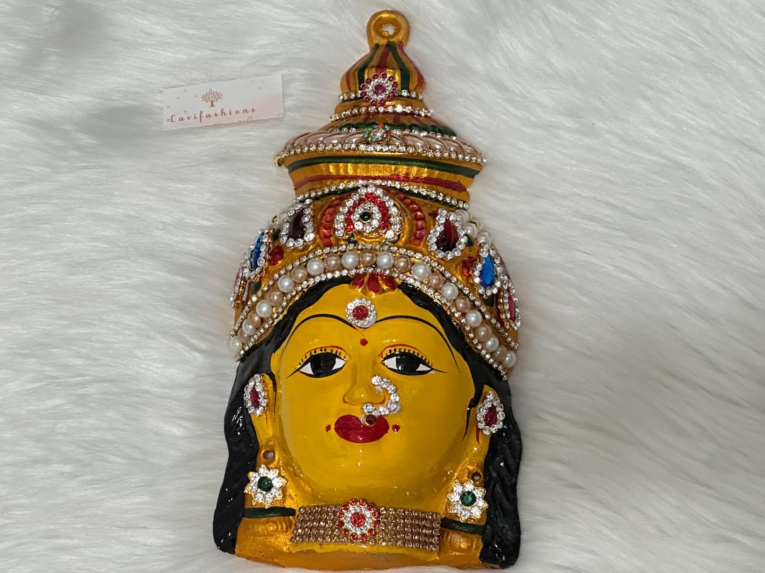 Indian Lakshmi Face Idol 8”| Gowri Devi Face for Pooja ...