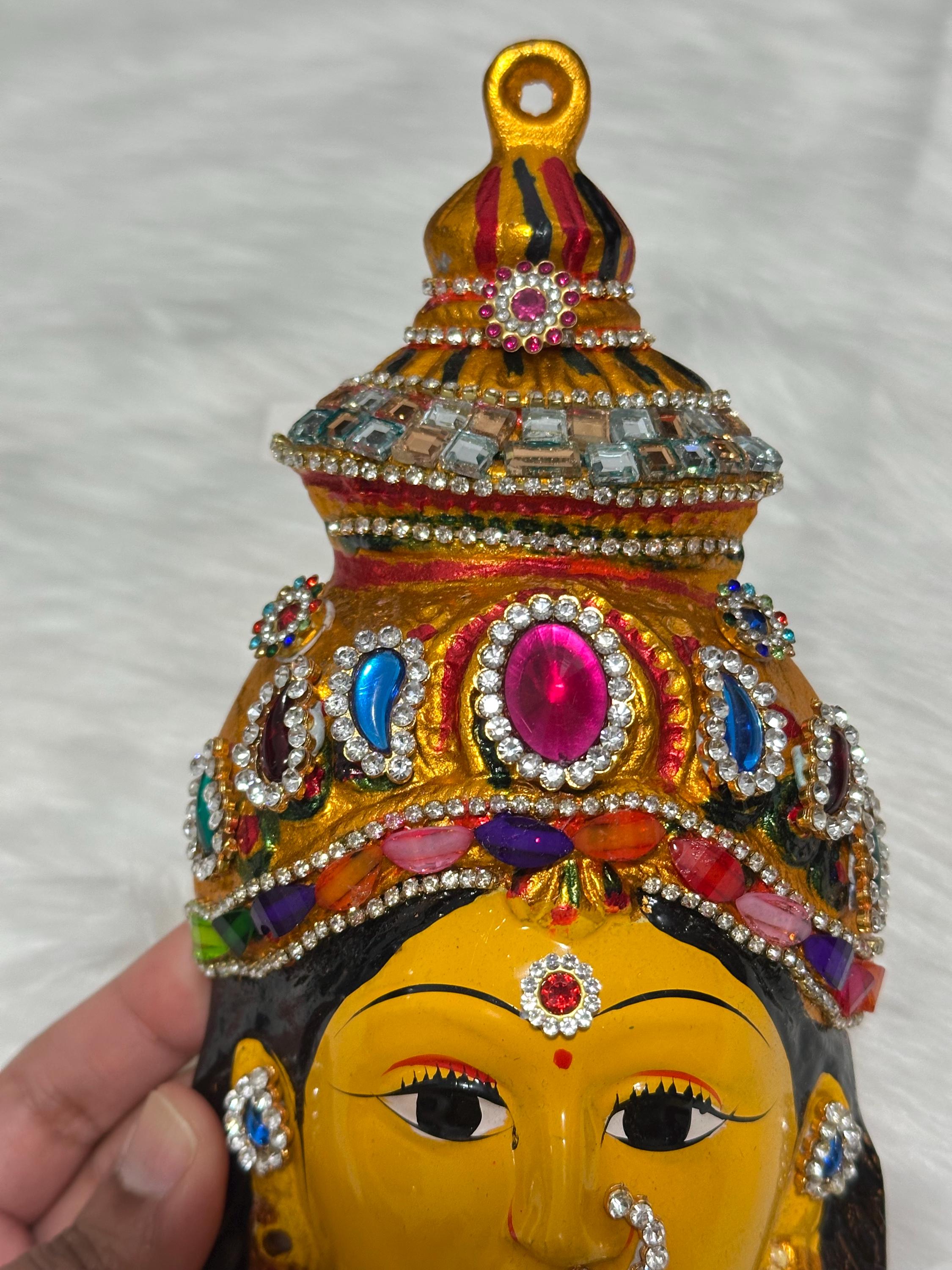Indian Lakshmi Face Idol 8”| Gowri Devi Face for Pooja ...