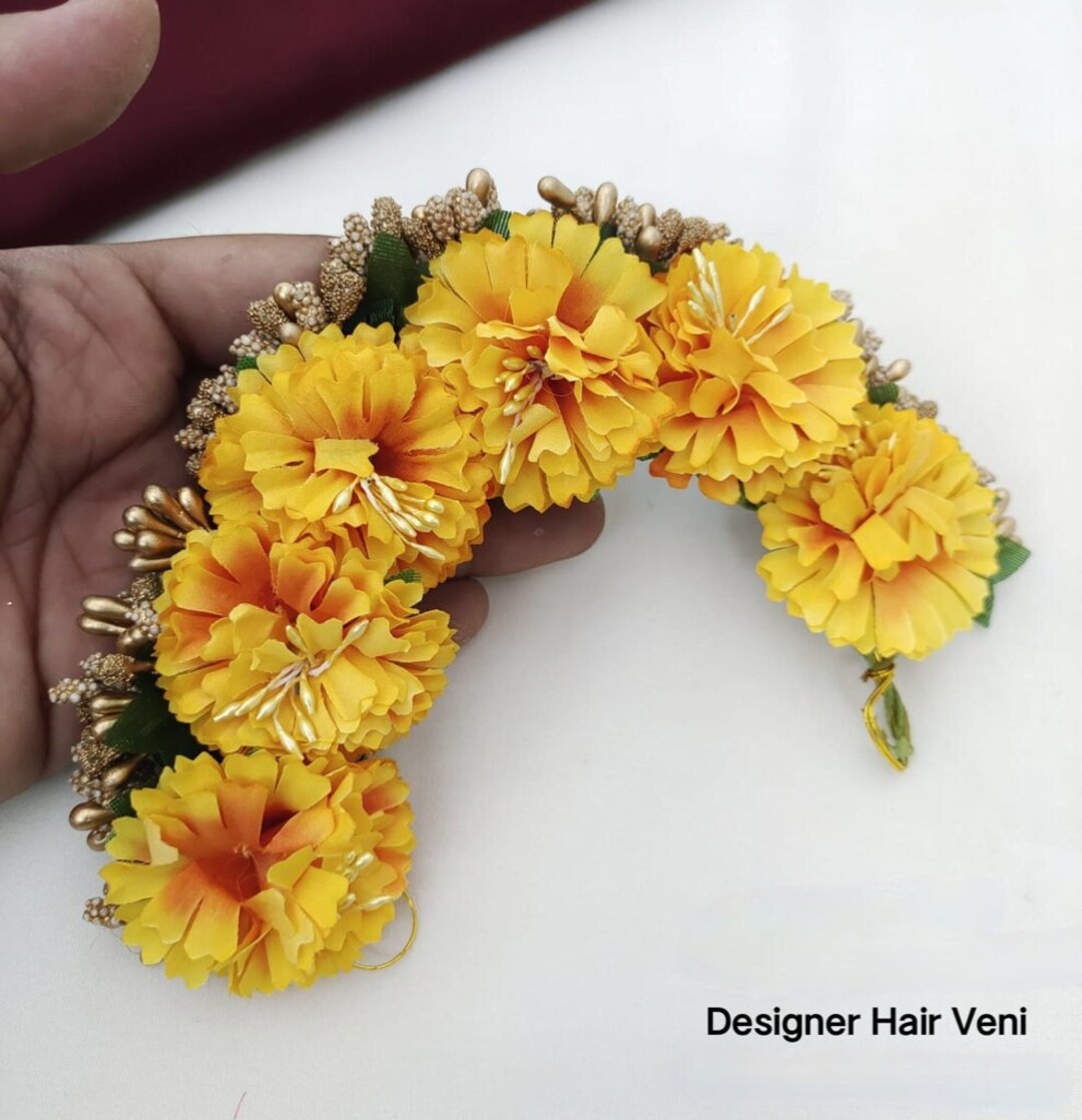 Indian Flower Hair Veni/ Indian Bridal Hair Accessory/ Hair Gajra ...