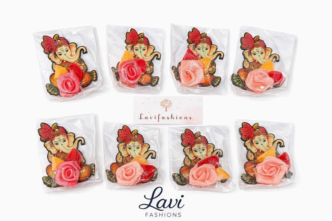 Ganesha Haldi Kumkum Packet – Pack of 25| Pasupu Kumkum | Thamboolam ...