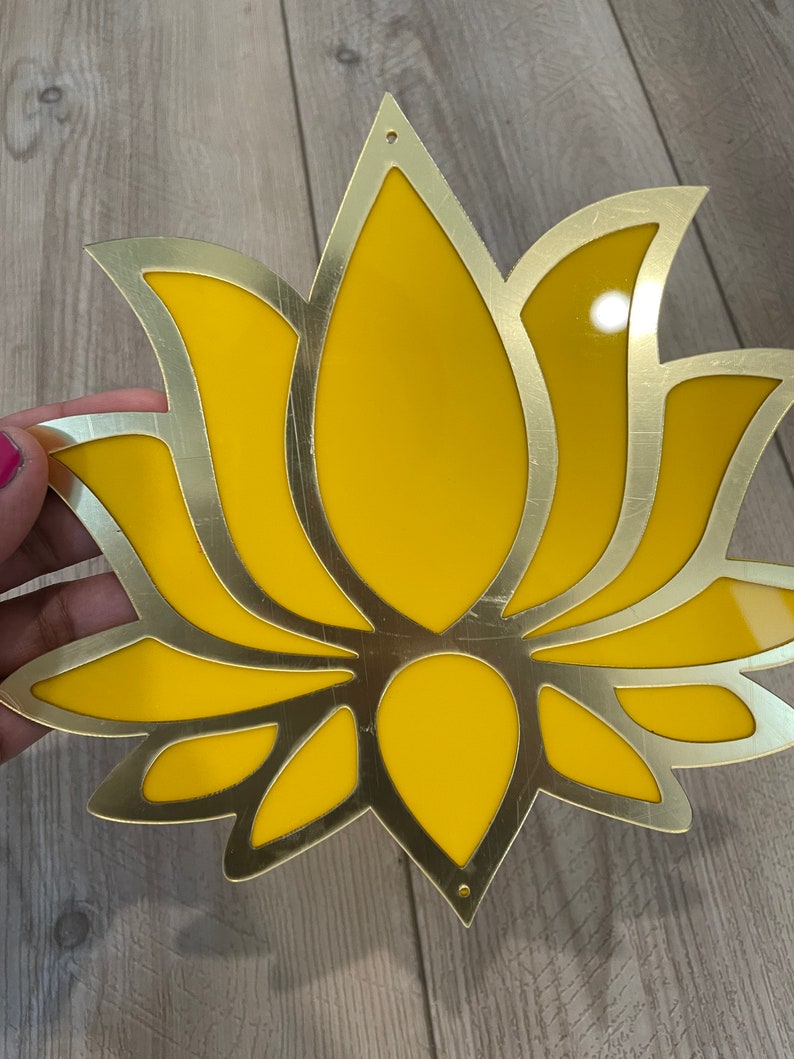 1 Ethnic Yellow Color Mdf Lotus Hangings/ Wall Decor/ Wall - Etsy