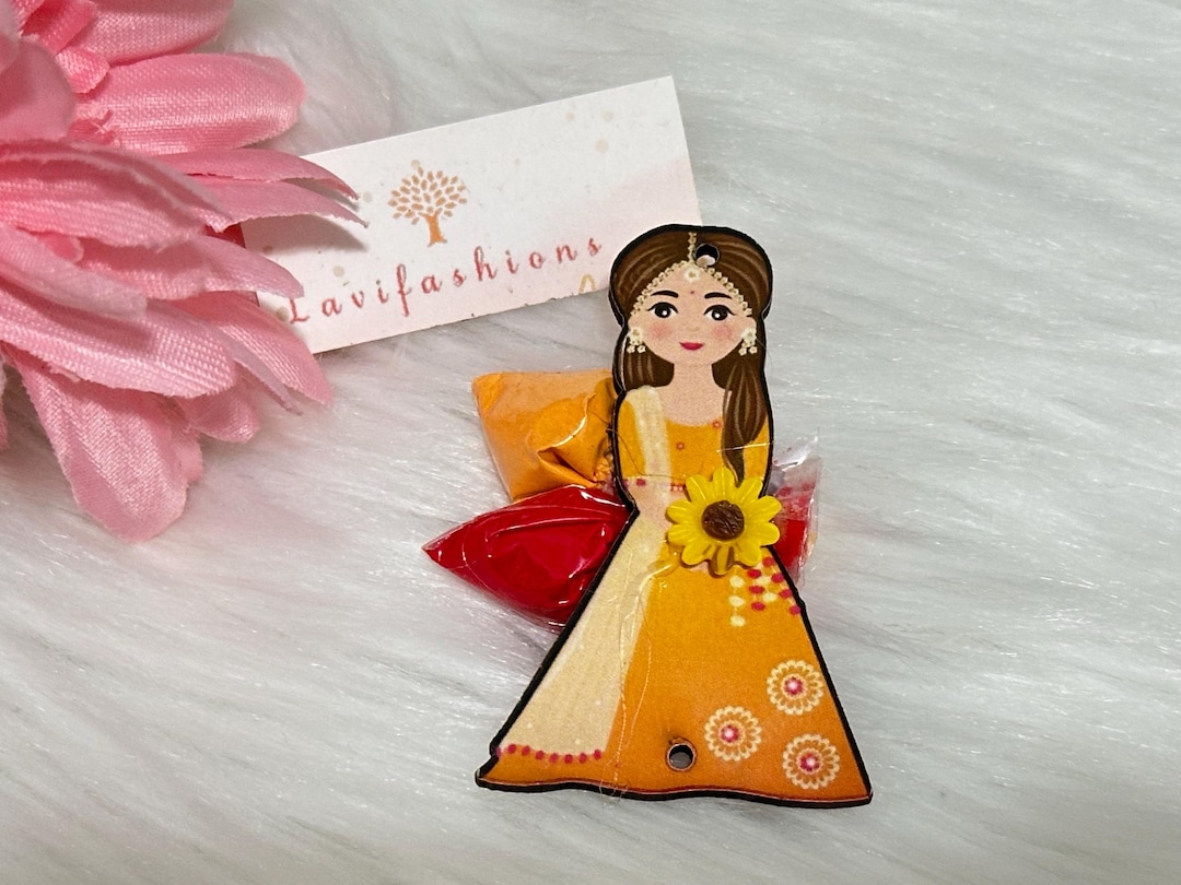 Girl Doll Haldi Kumkum Packet Pack of 10 | Pasupu Kumkum Holder ...