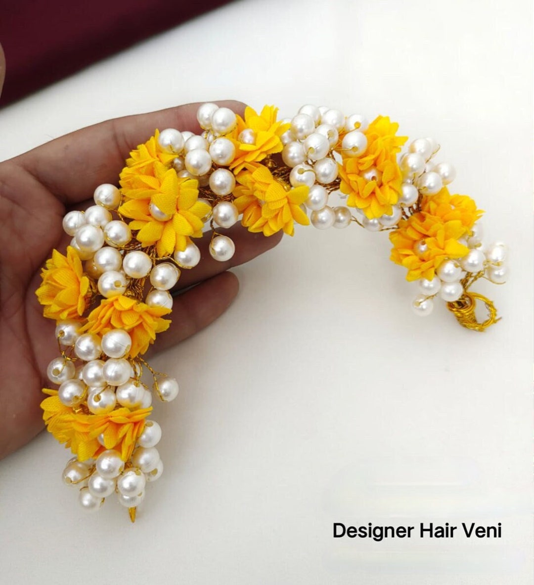 Indian Flower Hair Veni/ Indian Bridal Hair Accessory/ Hair Gajra ...