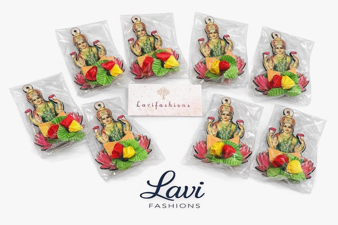 Goddess Lakshmi Haldi Kumkum Packet Pack of 25| Pasupu Kumkum Holder ...