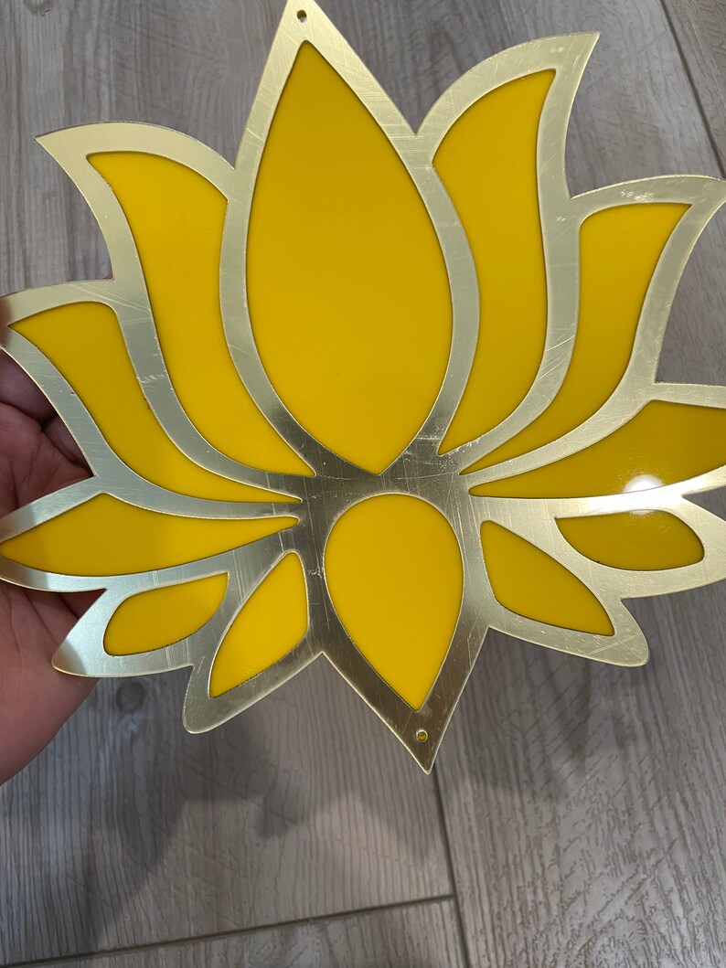 1 Ethnic Yellow Color Mdf Lotus Hangings/ Wall Decor/ Wall - Etsy