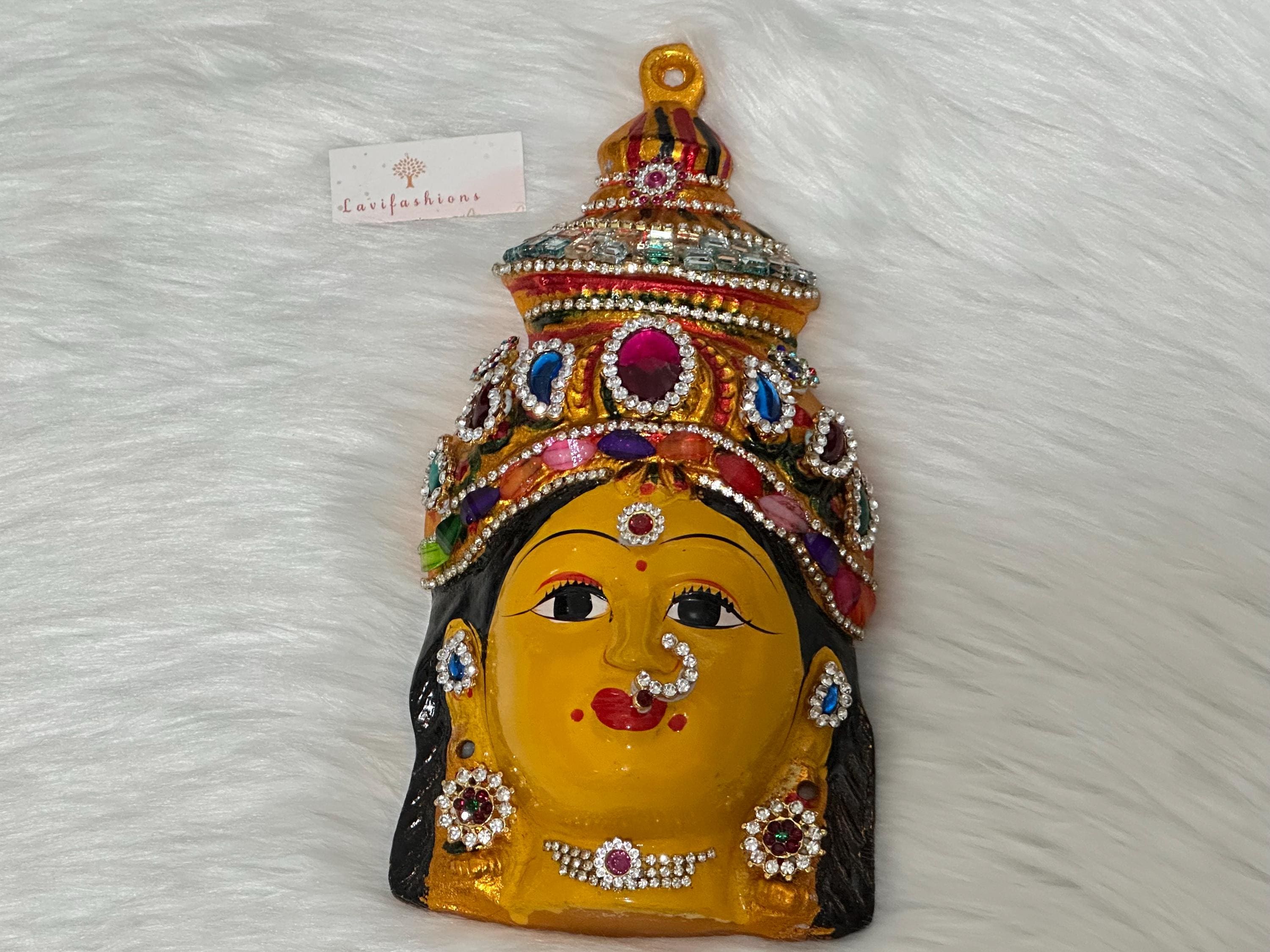 Indian Lakshmi Face Idol 8”| Gowri Devi Face for Pooja ...