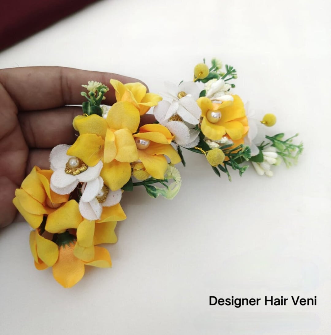 Indian Flower Hair Veni/ Indian Bridal Hair Accessory/ Hair Gajra ...