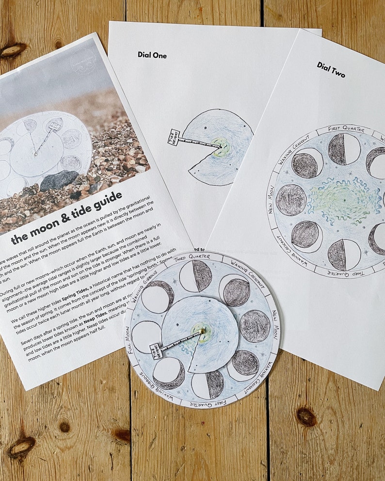 The Moon and Tide Guide - A4 Printable Lunar Phase Spring Neap Tide ...