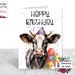 Cow Birthday Card - Printable Happy Birthday Card Featuring a Happy Cow ...