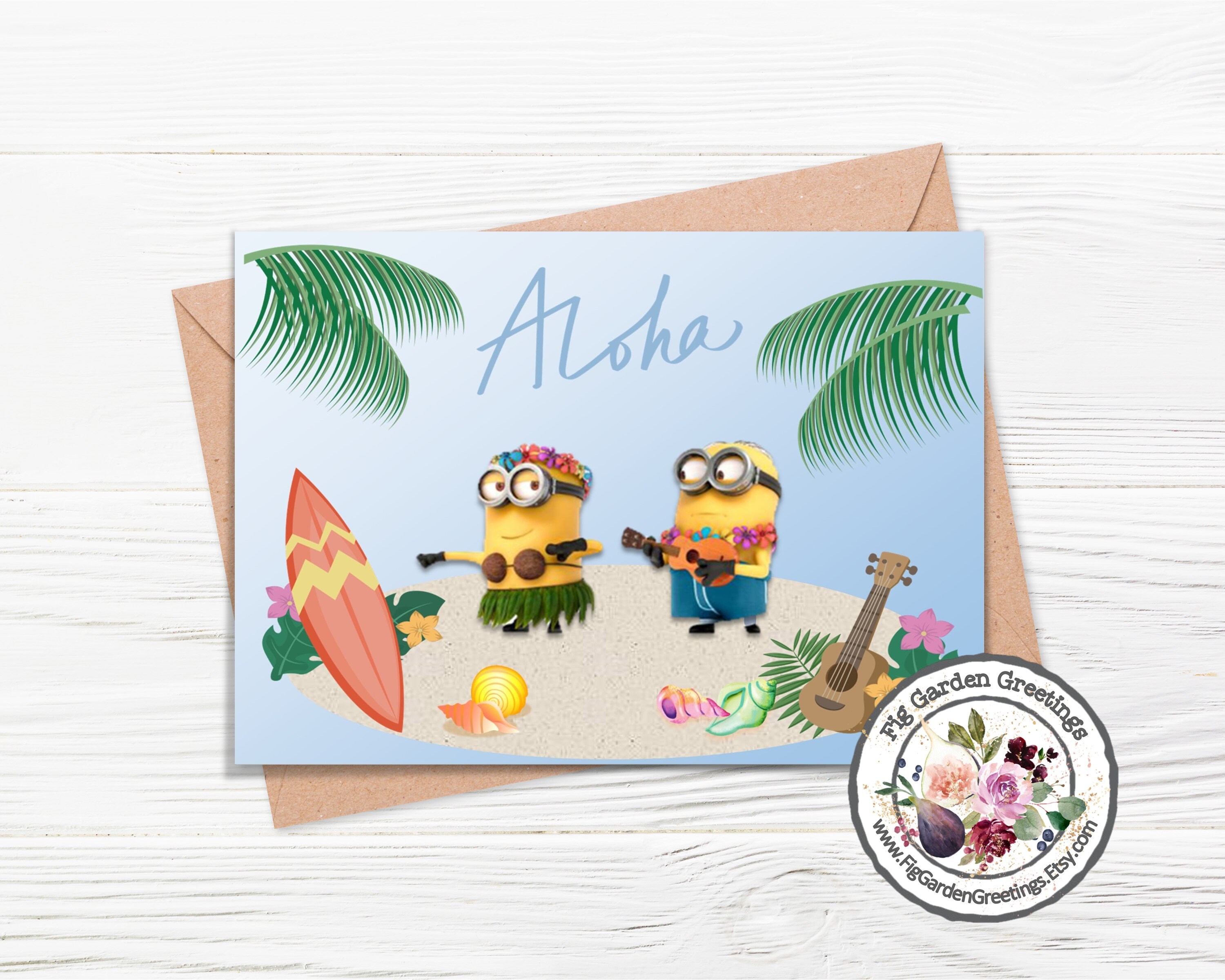 Minions Card ALOHA Luau Party Hawaii Surprise Vacation - Etsy UK