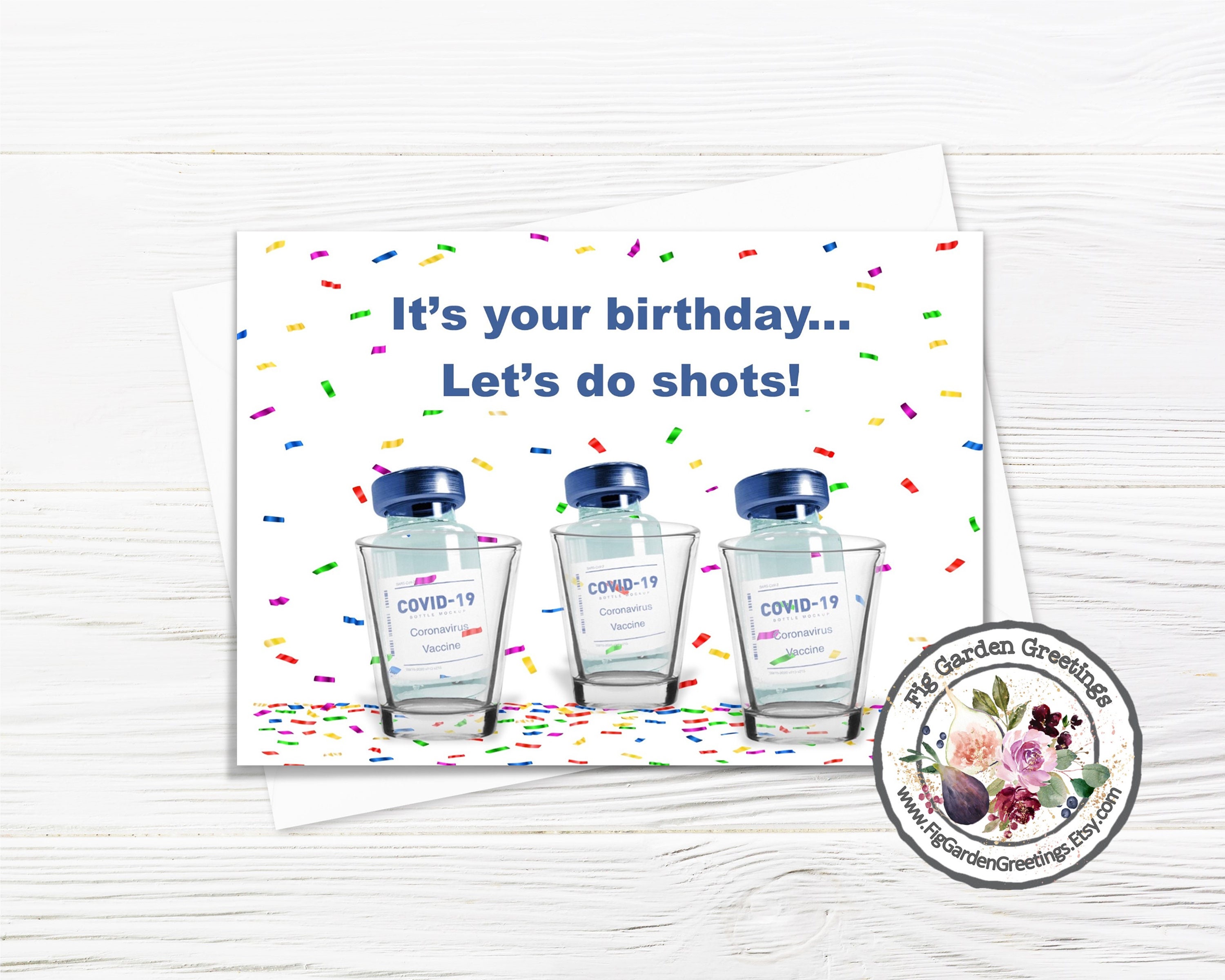 Adult Birthday Shots Card, Happy COVID Quarantine Party Printable ...