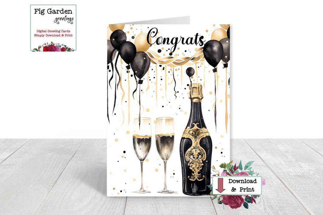 Congrats Card - DIGITAL Card - Printable Congratulations Card ...