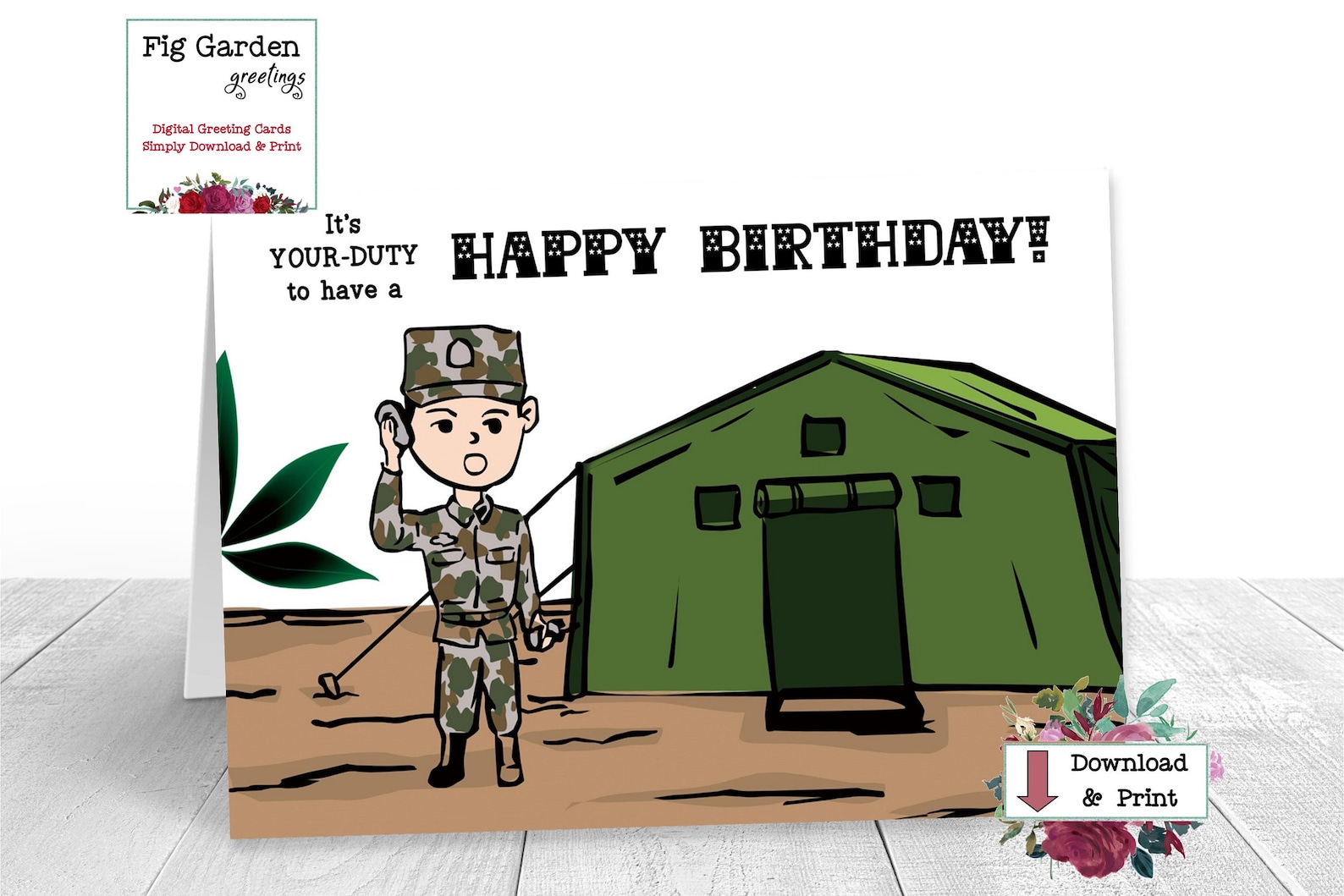 Army Birthday Card for Soldier in Military, Navy, Air Force, Marines ...