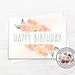 Printable Birthday Card Pretty Watercolor Peach Flowers Mom - Etsy