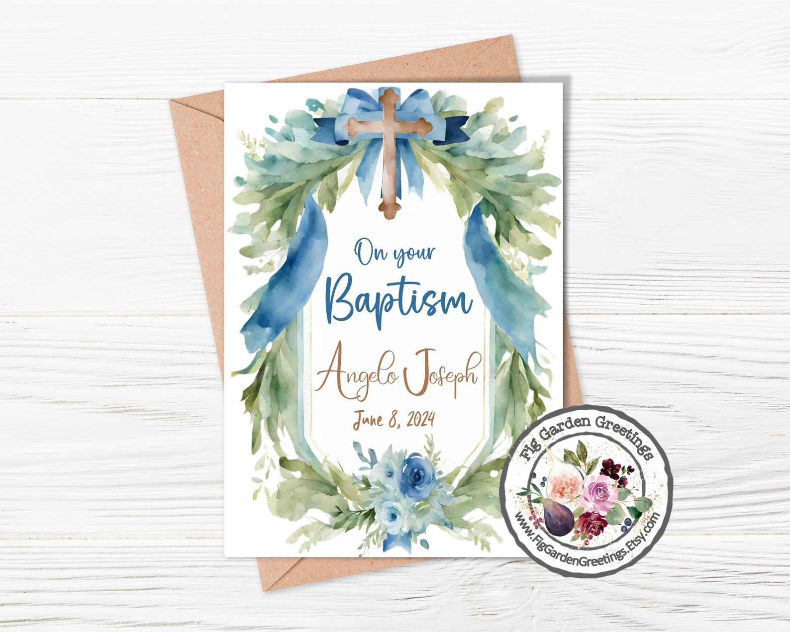 Baptism Card - Personalized Digital Card - Printable Baptism Card ...