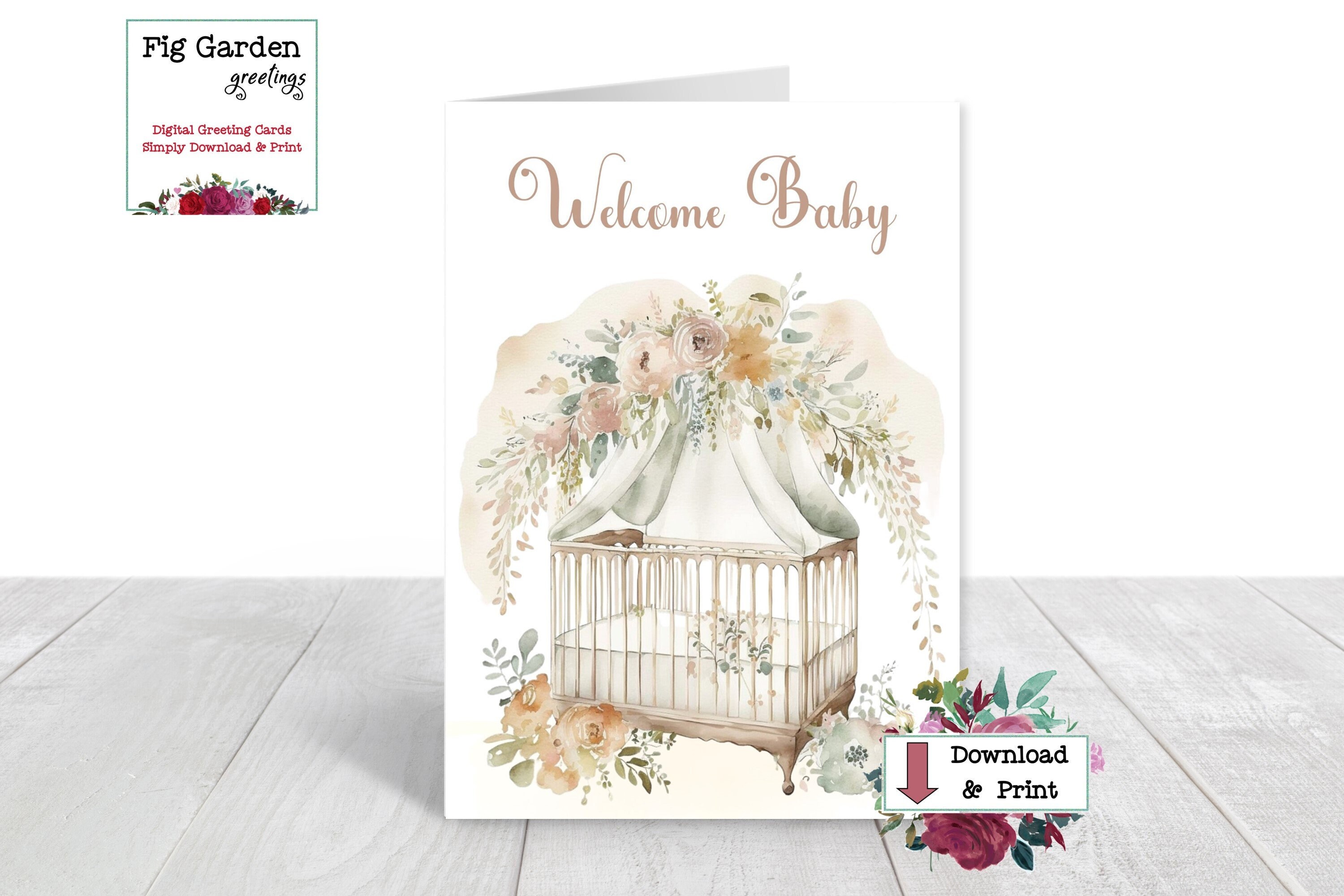 Welcome Baby Card - DIGITAL Download - Printable Welcome Baby Card With ...