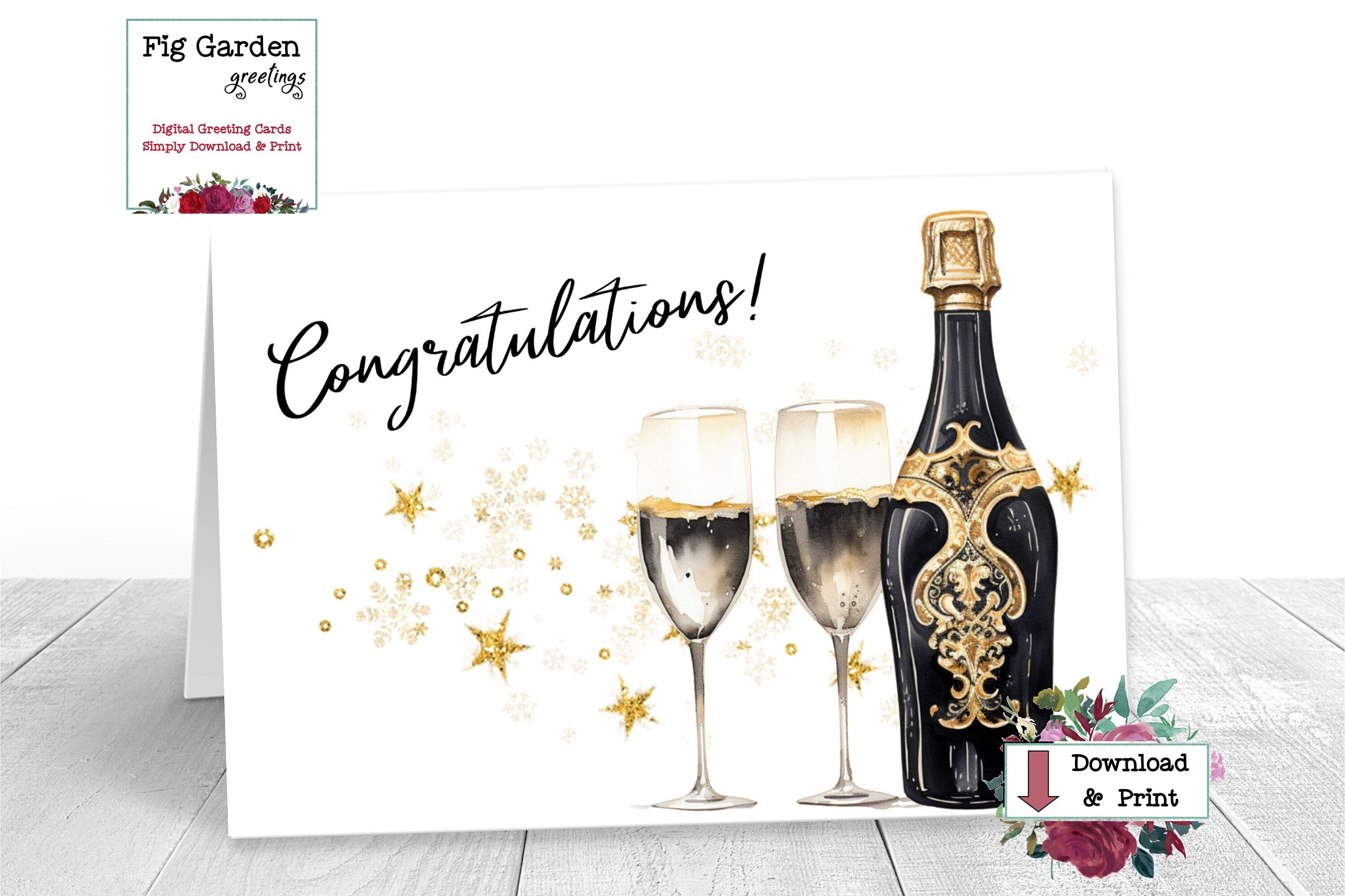 Congrats Card - DIGITAL Card - Printable Congratulations Card ...