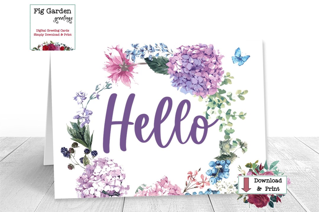 Hello Note Card - Printable Card - Friend Card - Grief Card - Divorce ...