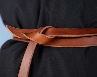 Leather Tie Belt - Etsy
