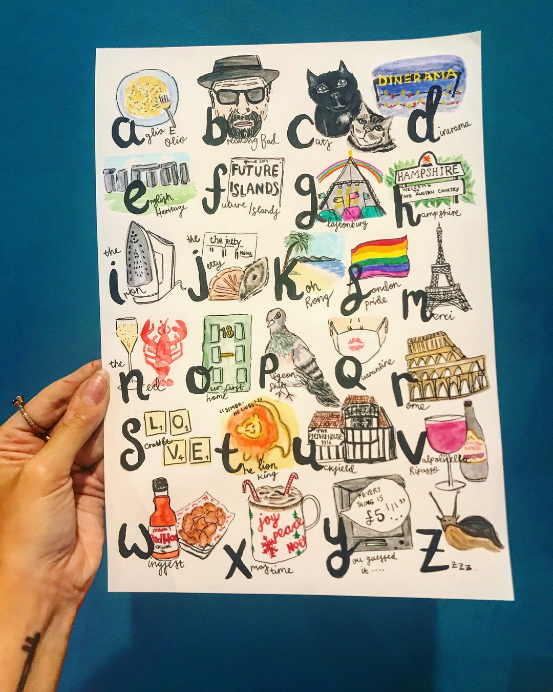 The A-Z of You and Me - Personalized, Hand-painted Alphabet -A4 Size - Etsy