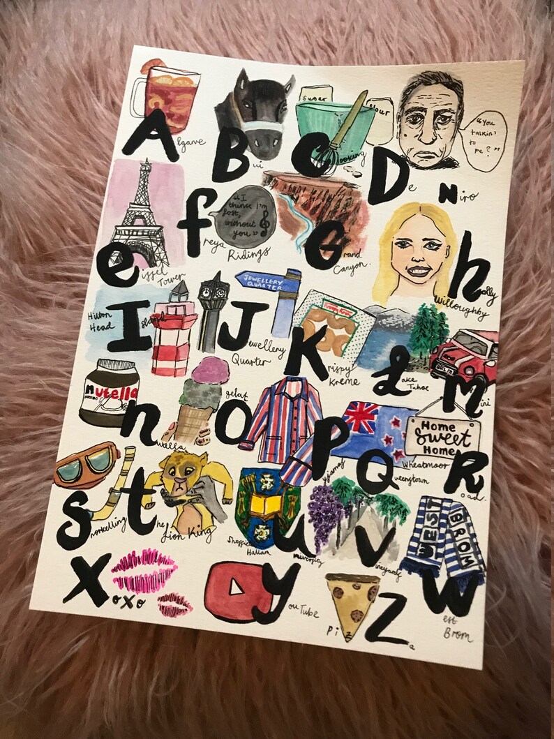 The A-Z of You and Me - Personalized, Hand-painted Alphabet -A4 Size - Etsy
