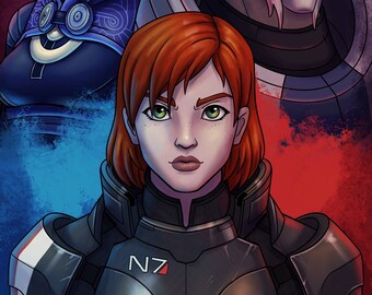 Drawing & Illustration Edi Digital Print Mass Effect Unofficial Fan Art ...