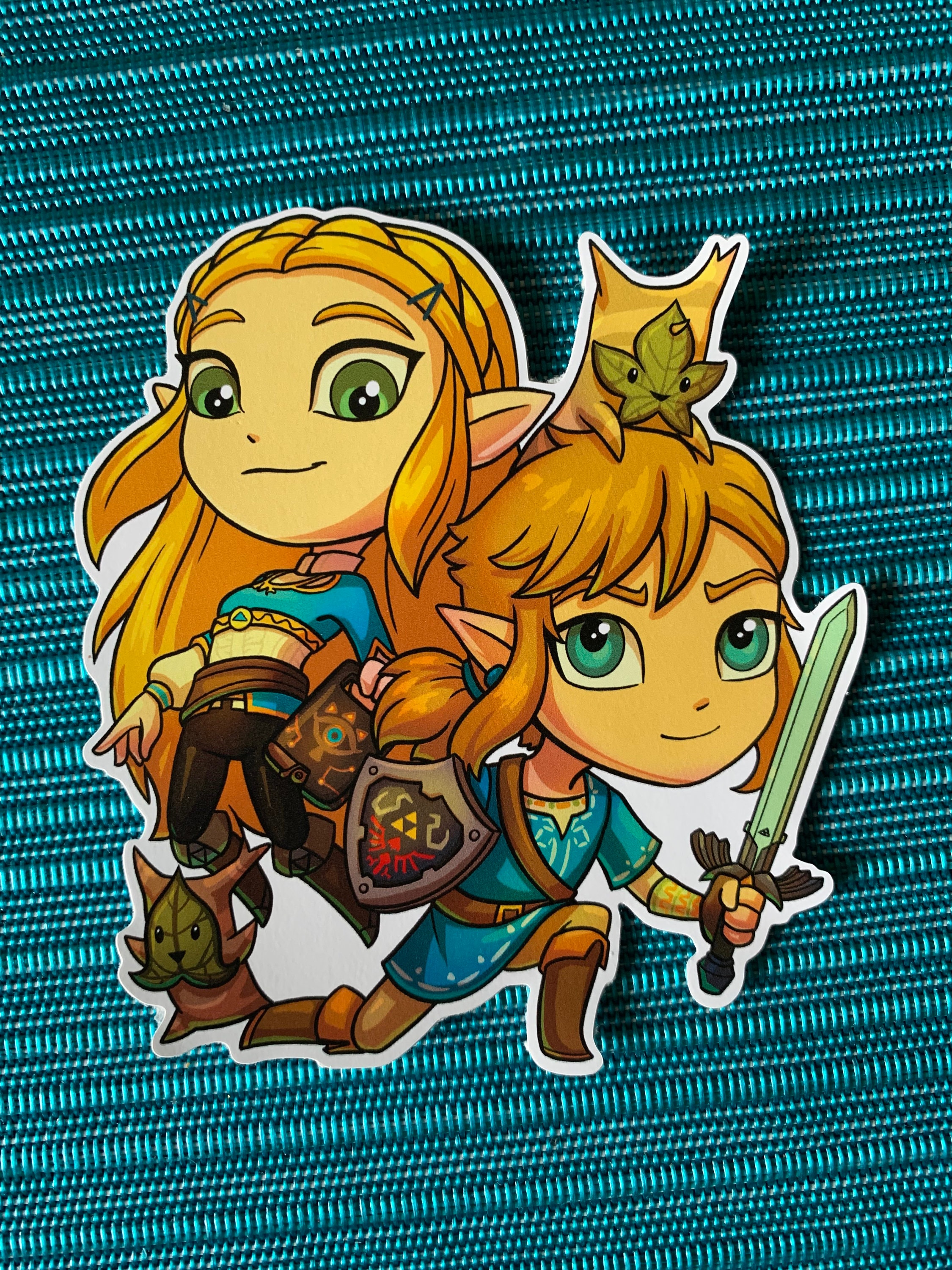 Chibi Legend of Zelda Gloss 10 Cm Vinyl Stickers FREE 1 In. Button With ...