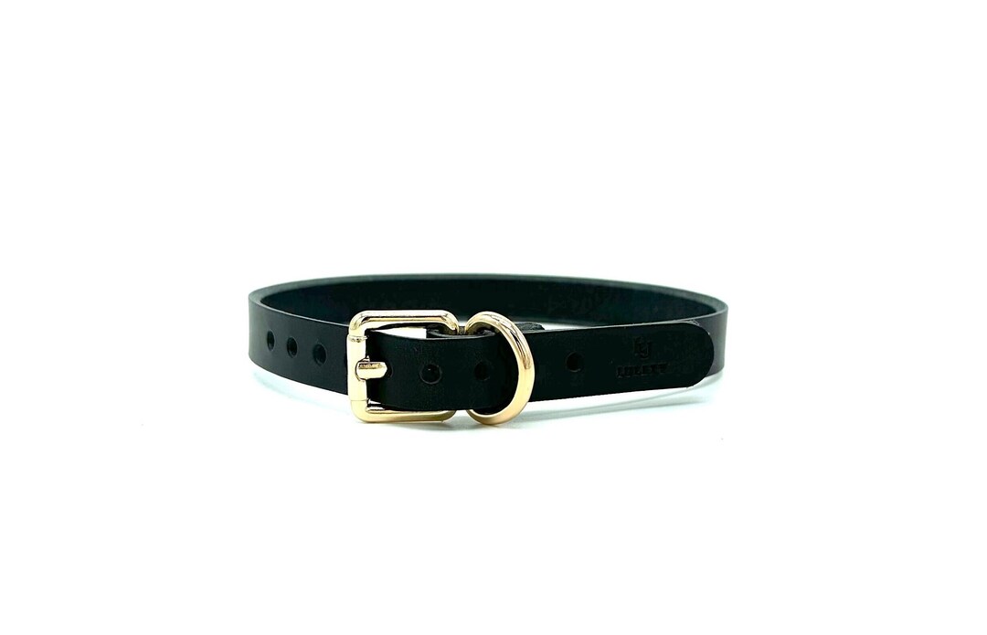 Simple Black Leather Choker, Buckle Choker, Thin Minimal Choker ...