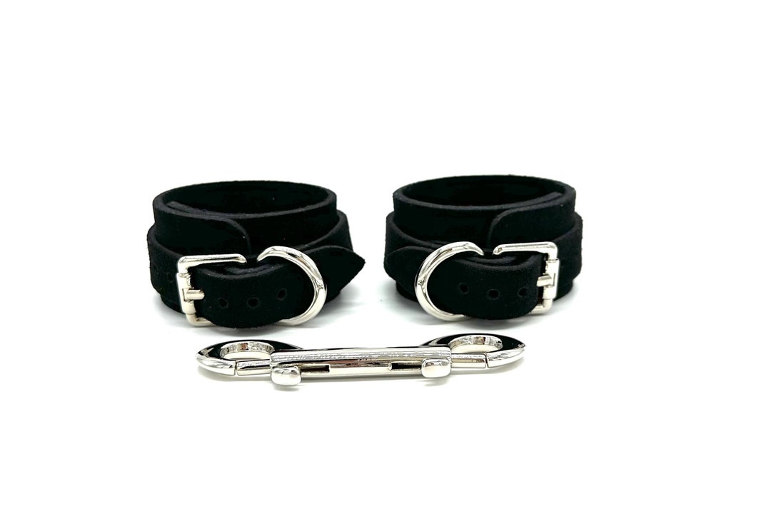 Bondage Handcuffs, Suede Wrist Cuffs, selena Black, Wrist Bracelet ...