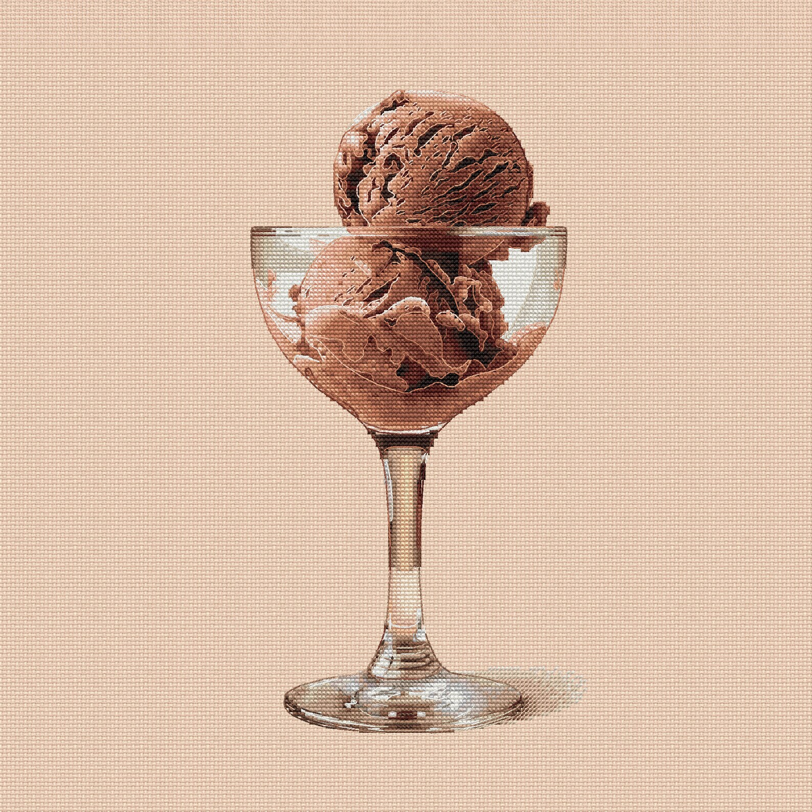 Chocolate Ice Cream Counted Cross Stitch Pattern, Ice Cream Scoop ...