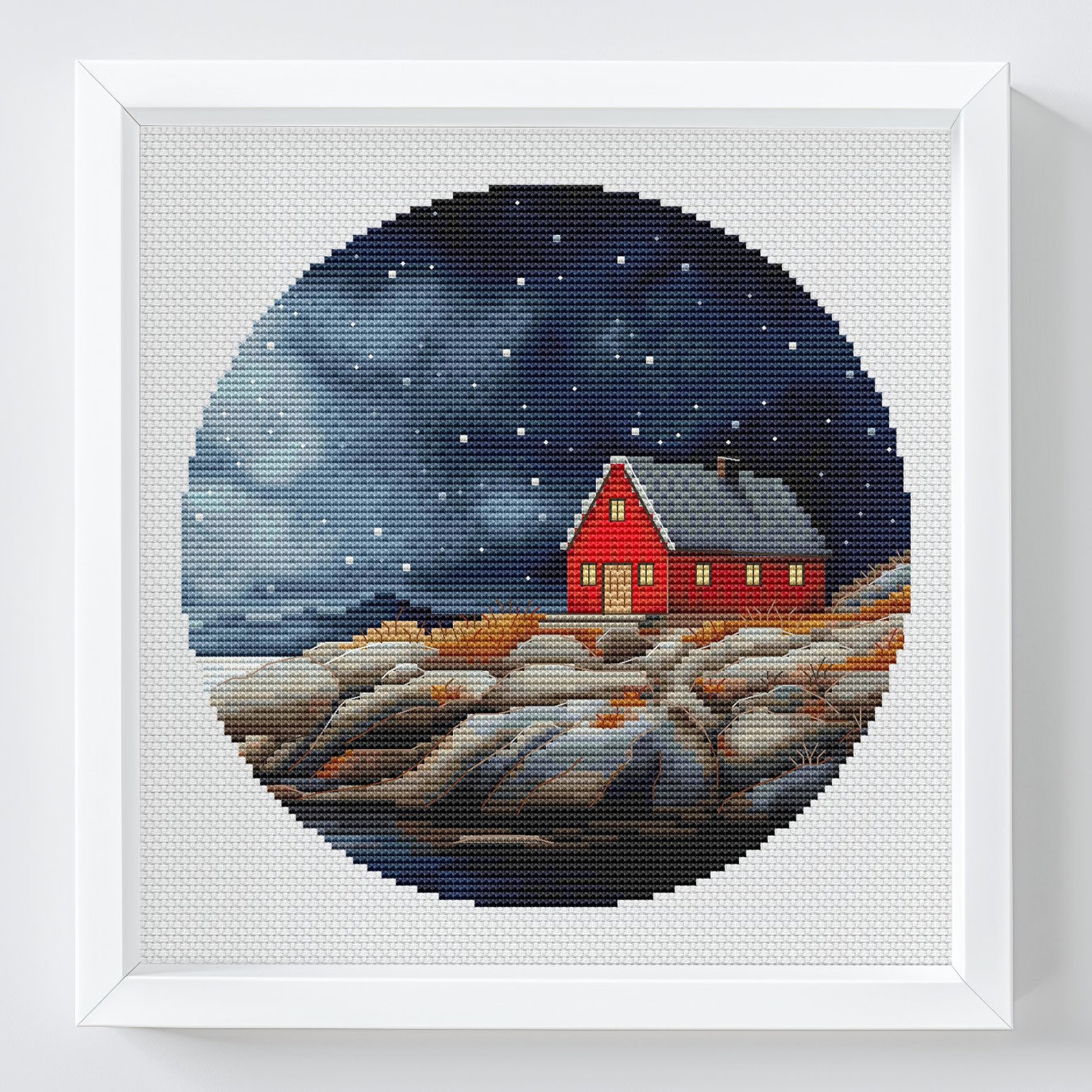 Starry Night Cross Stitch Pattern, Nordic Night Counted Cross Stitch ...