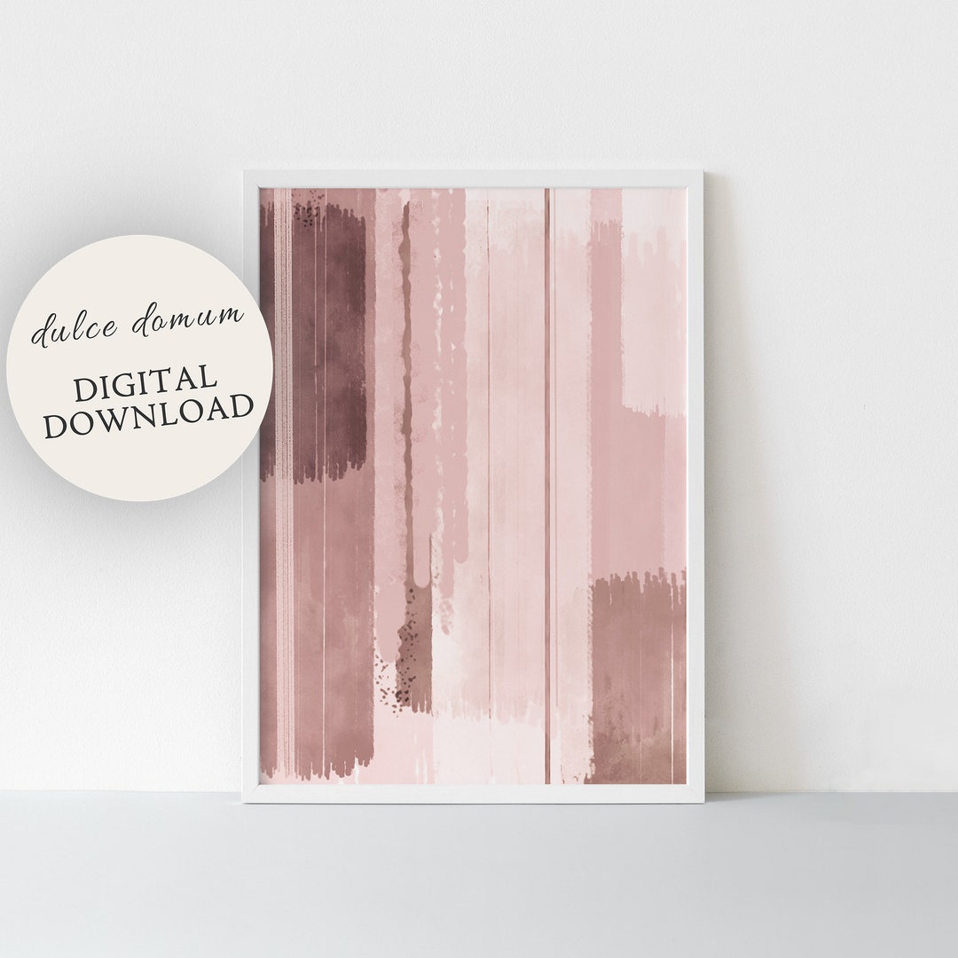 Abstract Watercolor Blush Print, Dark Pink Watercolor Print, Dusty Rose ...