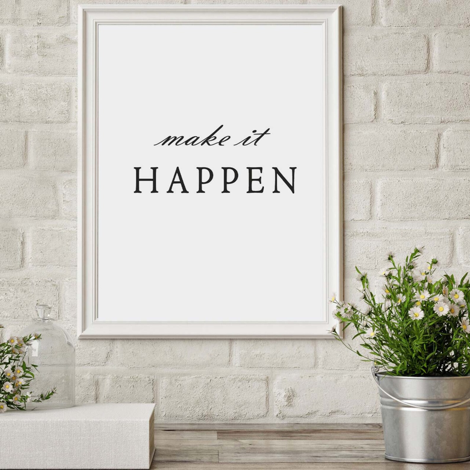 Make It Happen Print, Inspiring Decor, Make It Happen Wall Art ...