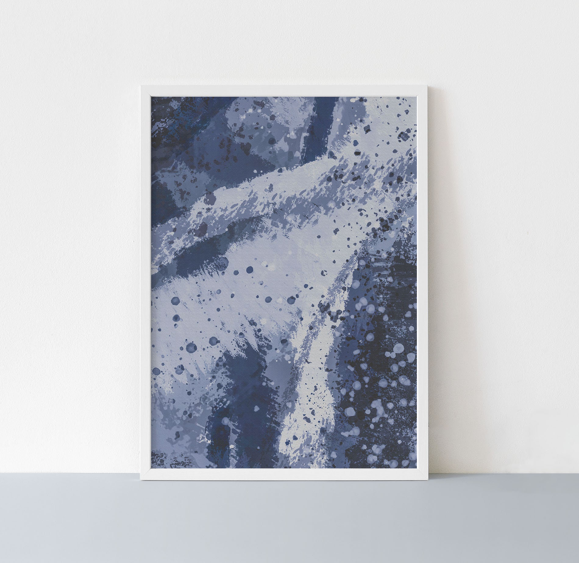 Abstract Painting Print Blue Abstract Wall Art Brush Strokes - Etsy