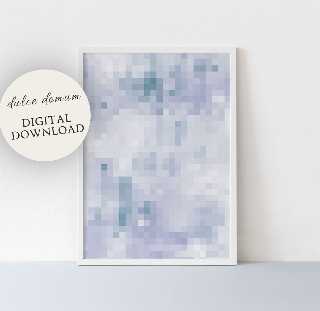 Pixel Abstract Print, Pixel Art, Abstract Canvas Painting, Modern Home ...