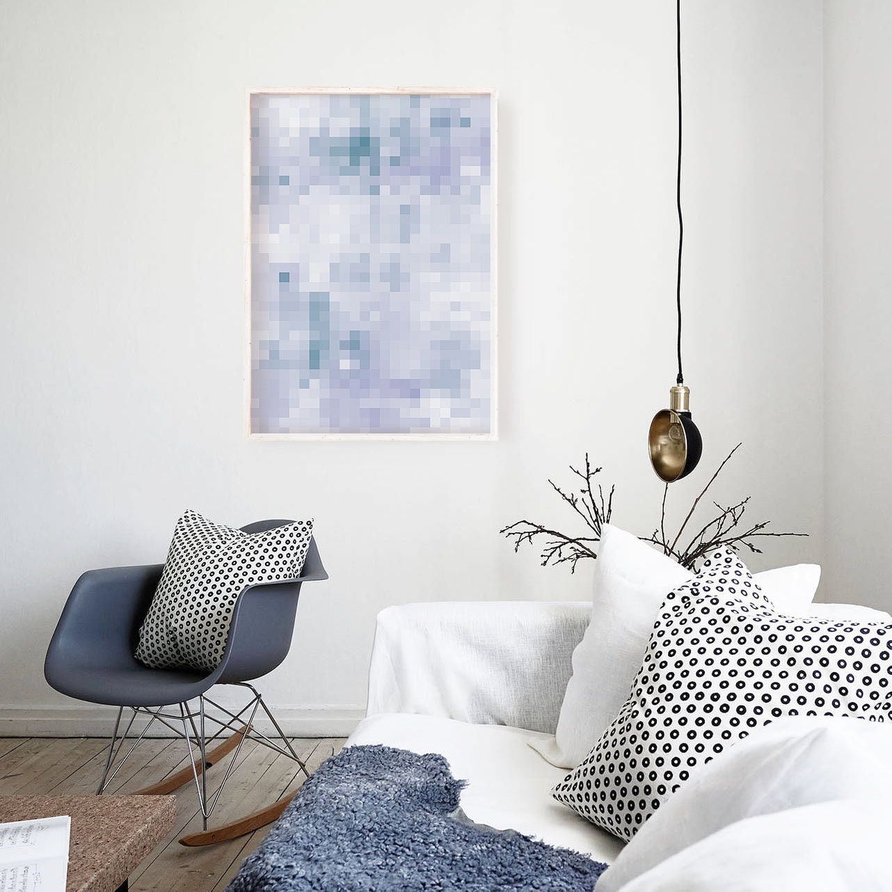 Pixel Abstract Print, Pixel Art, Abstract Canvas Painting, Modern Home ...