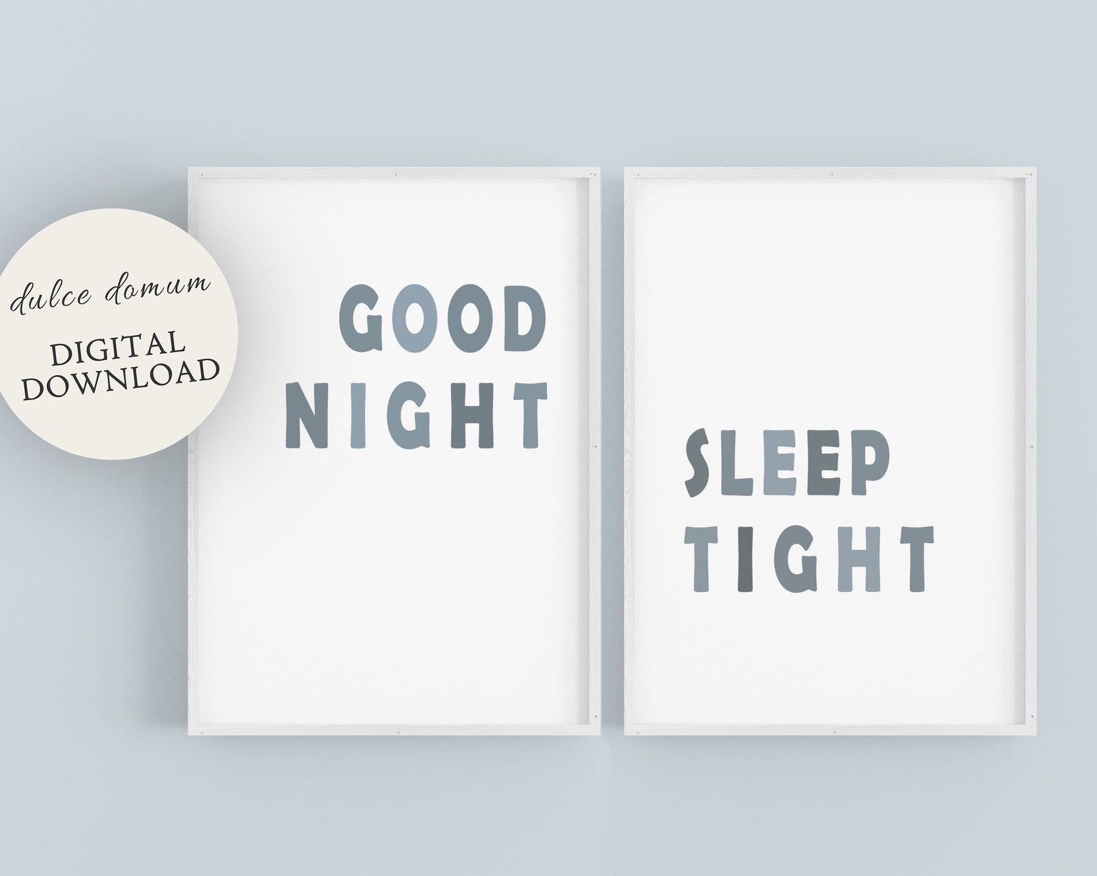 Good Night Sleep Tight Print, Kids Room Decor, Nursery Wall Art, Blue ...