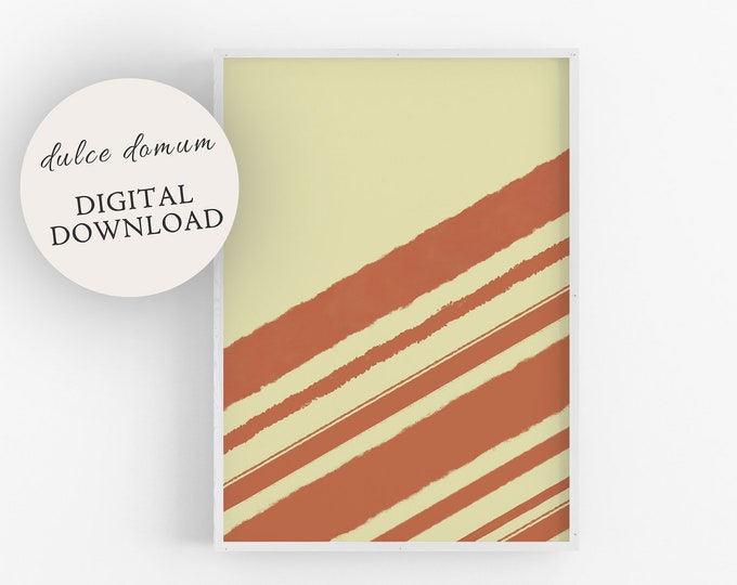 Abstract Rust Lines Print, Modern Abstract Art, Burnt Orange Minimalist ...