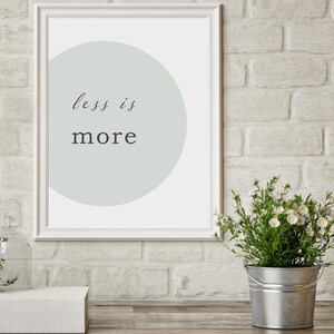 Less is More Poster, Less is More Sign, Modern Home Decor, Modern ...