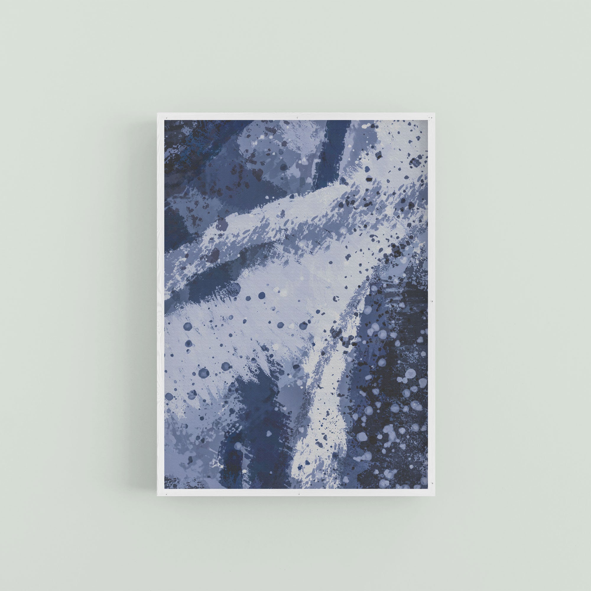 Abstract Painting Print Blue Abstract Wall Art Brush Strokes - Etsy