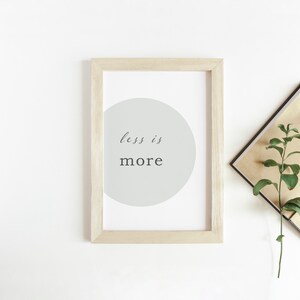Less is More Poster, Less is More Sign, Modern Home Decor, Modern ...