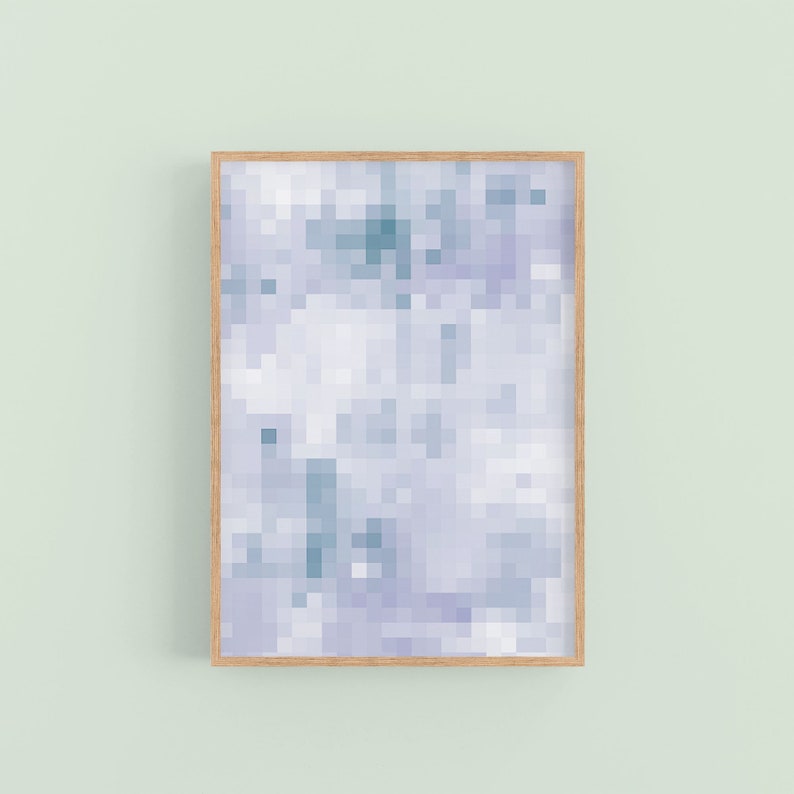 Pixel Abstract Print, Pixel Art, Abstract Canvas Painting, Modern Home ...