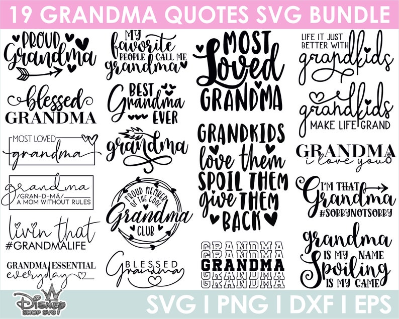 Grandma Svg Bundle Nana Svg Granny Svg Retired Svg Blessed Etsy Uk