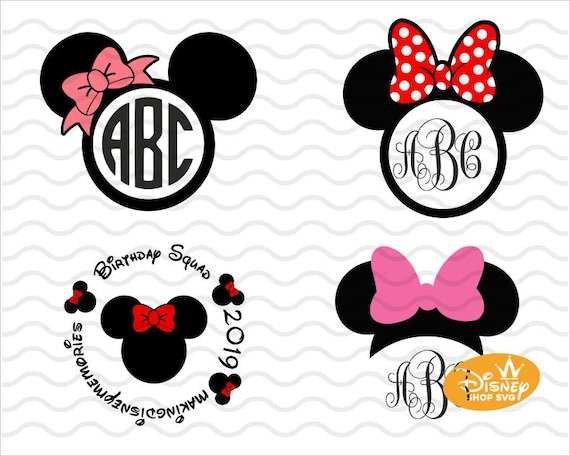 Mickey Mouse Svg Mickey Monogram Svg Minnie Mouse Bow Disney Clipart