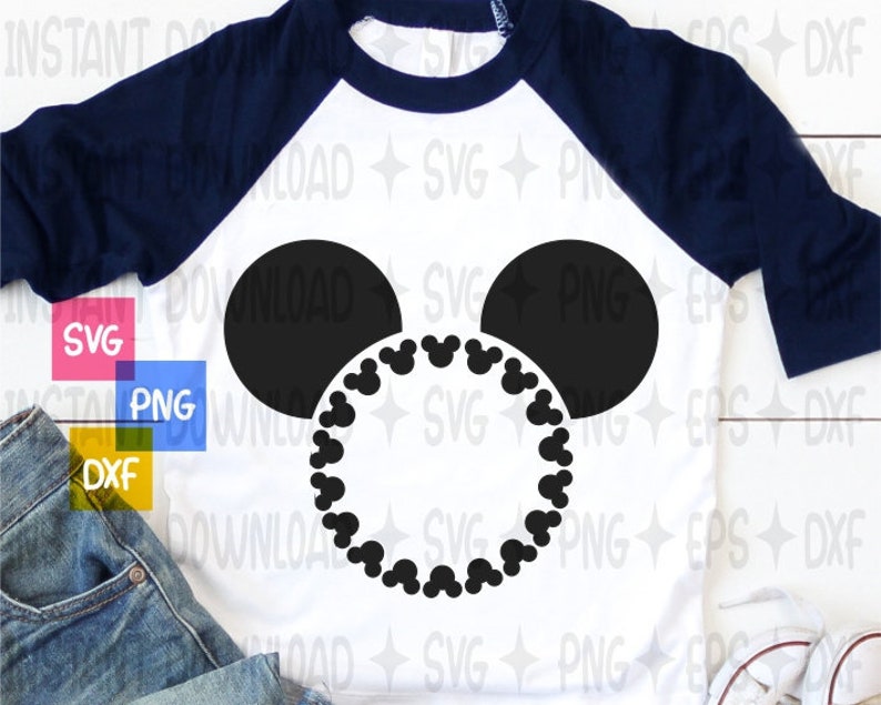 Mickey Mouse Head Monogram Svg Mickey Mouse Head Vector Etsy